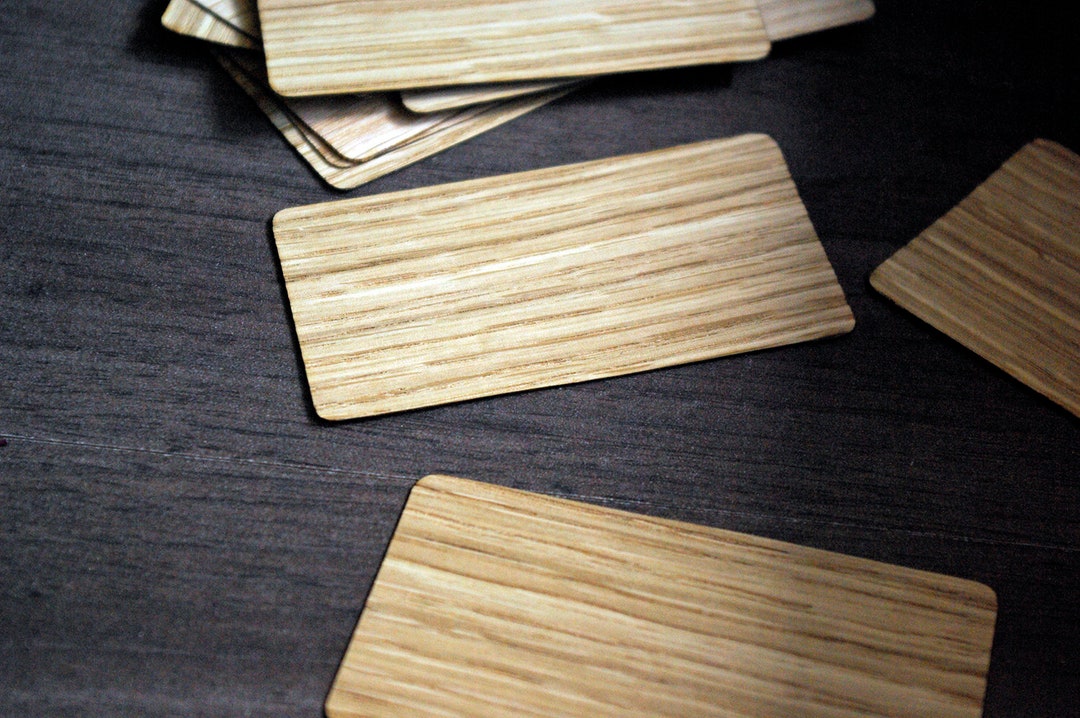 50 Oak Veneer Blank EU/UK Standard Business Cards 85 х 55 Mm, Thick 0. ...