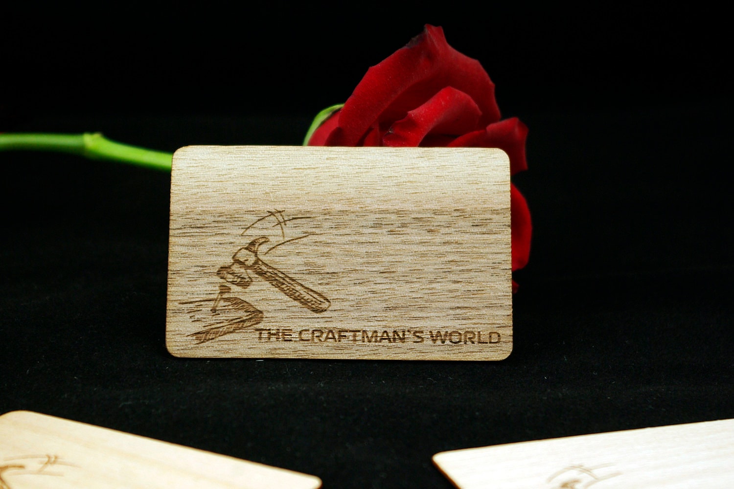 Walnut Veneer Engraved Business Cards, Laser Engraved Wood Business ...