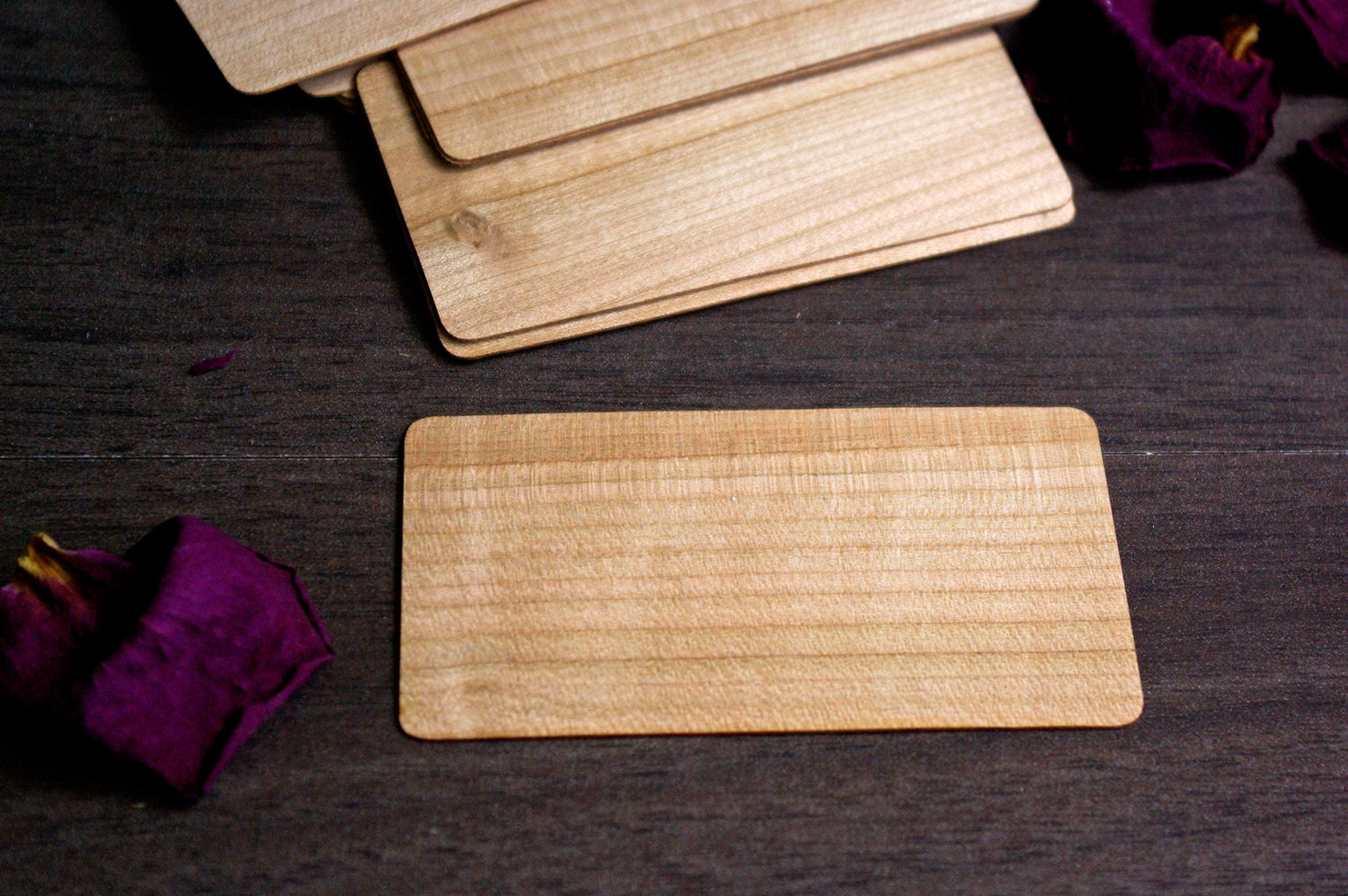200 Cherry Veneer Blank Business Cards, Thick 0.52 Mm, Wooden Place ...