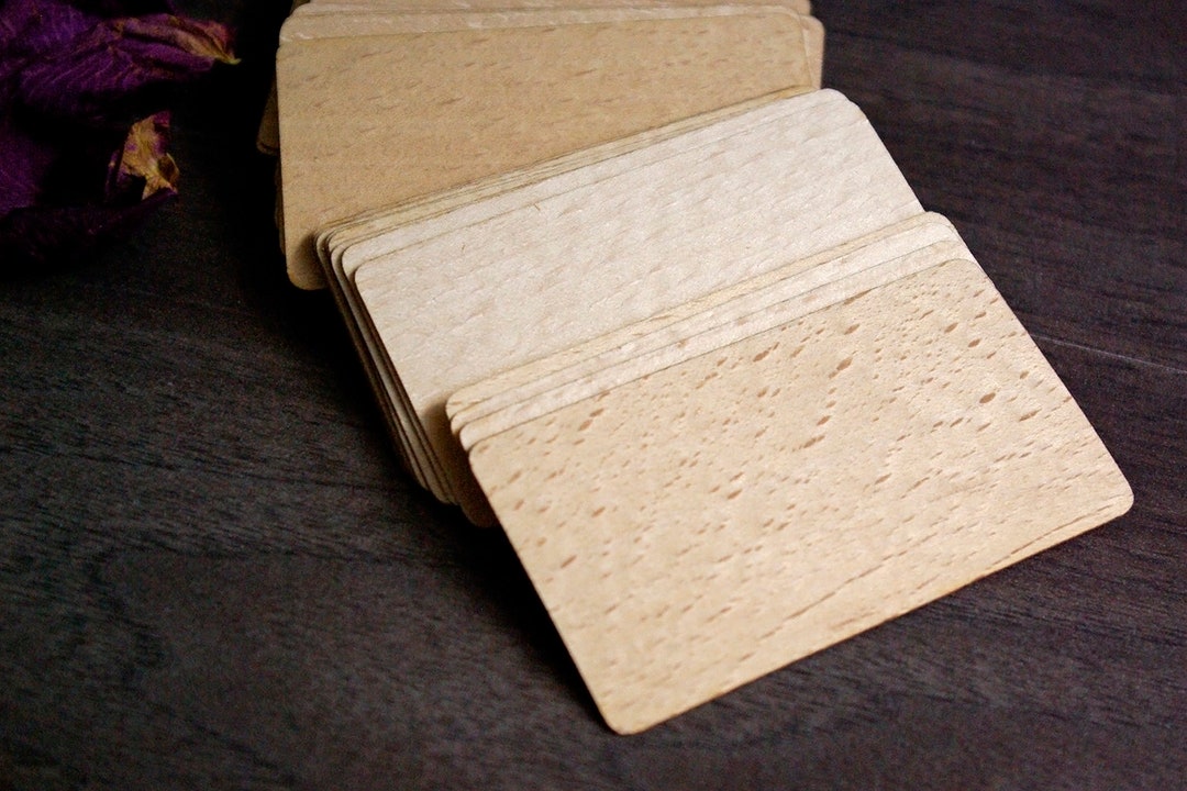 100 Pcs Beech Veneer Business Cards: Natural Wood Place Cards - Etsy