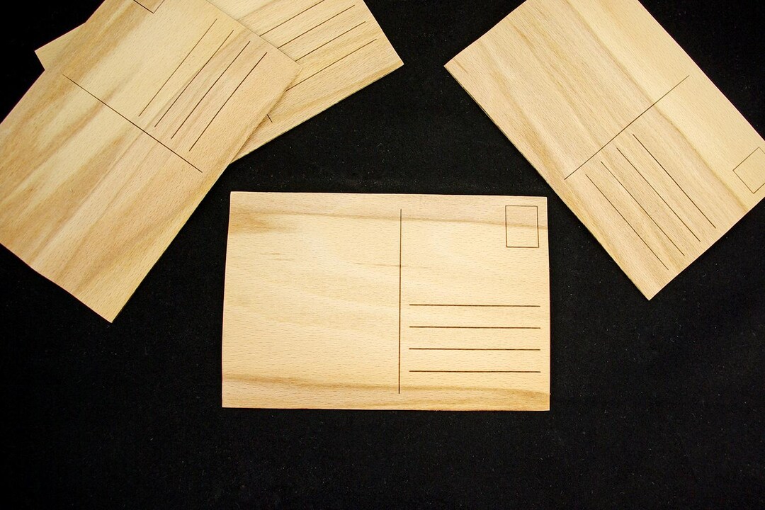 17 Pcs Wood Postcards, BEECH Veneer Postcards, Size 15 х 10 Cm ...