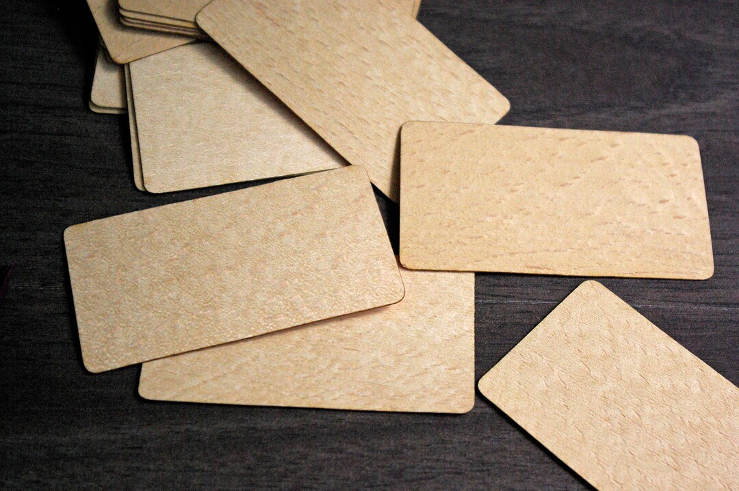 50 Beech Veneer Blank Cards US Standard Business Card 35 X - Etsy