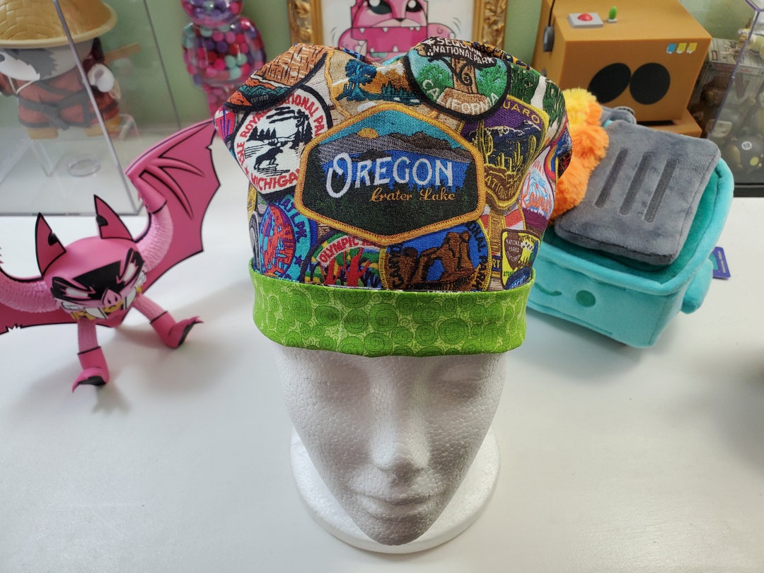 National Parks Patches With Coordinating Fabric Pixie Scrub Hat, Scrub ...