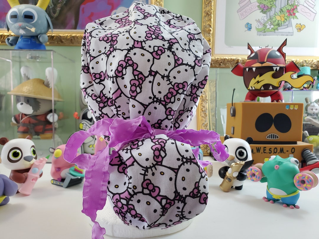 Hello Kitty Ponytail Adjustable Style Scrub Cap, Scrub Hat, Surgical ...