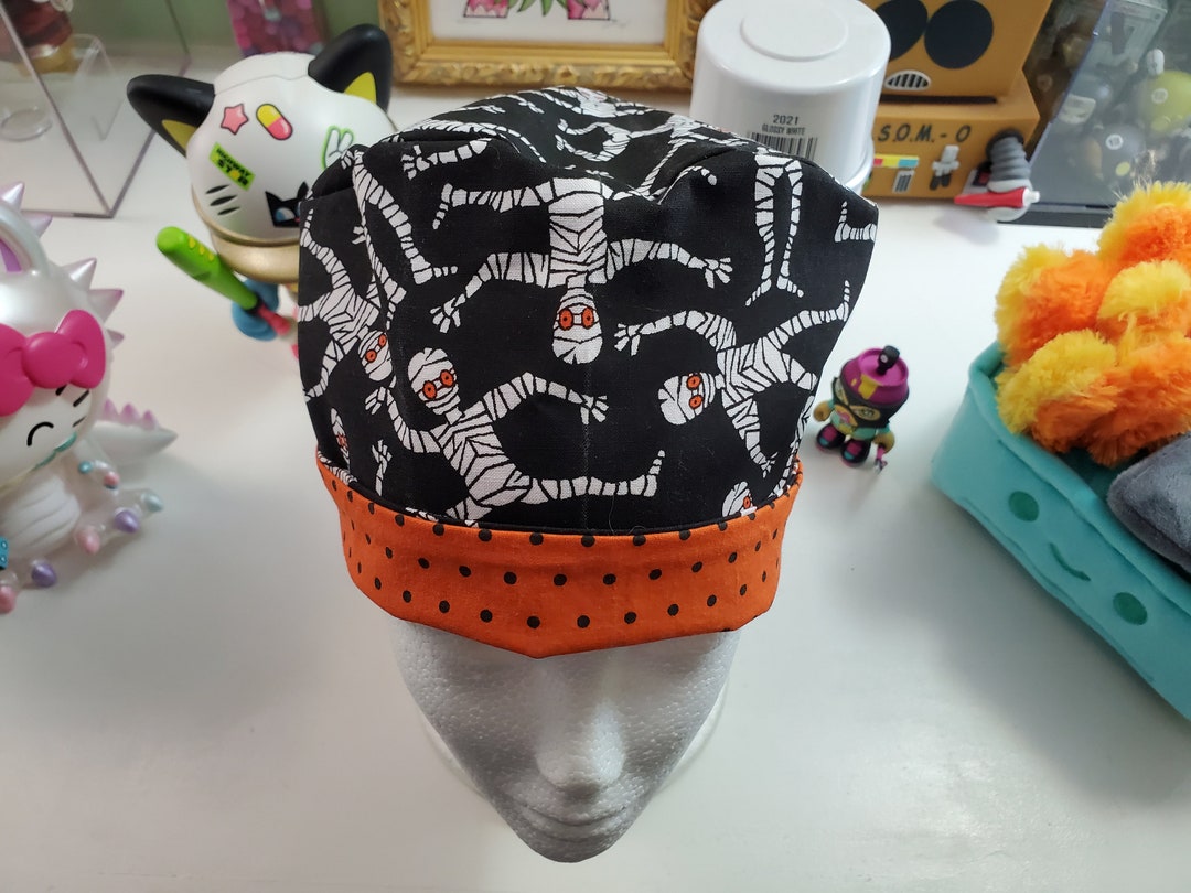 Halloween Mummy's With Coordinating Fabric Pixie Scrub Hat, Surgical ...