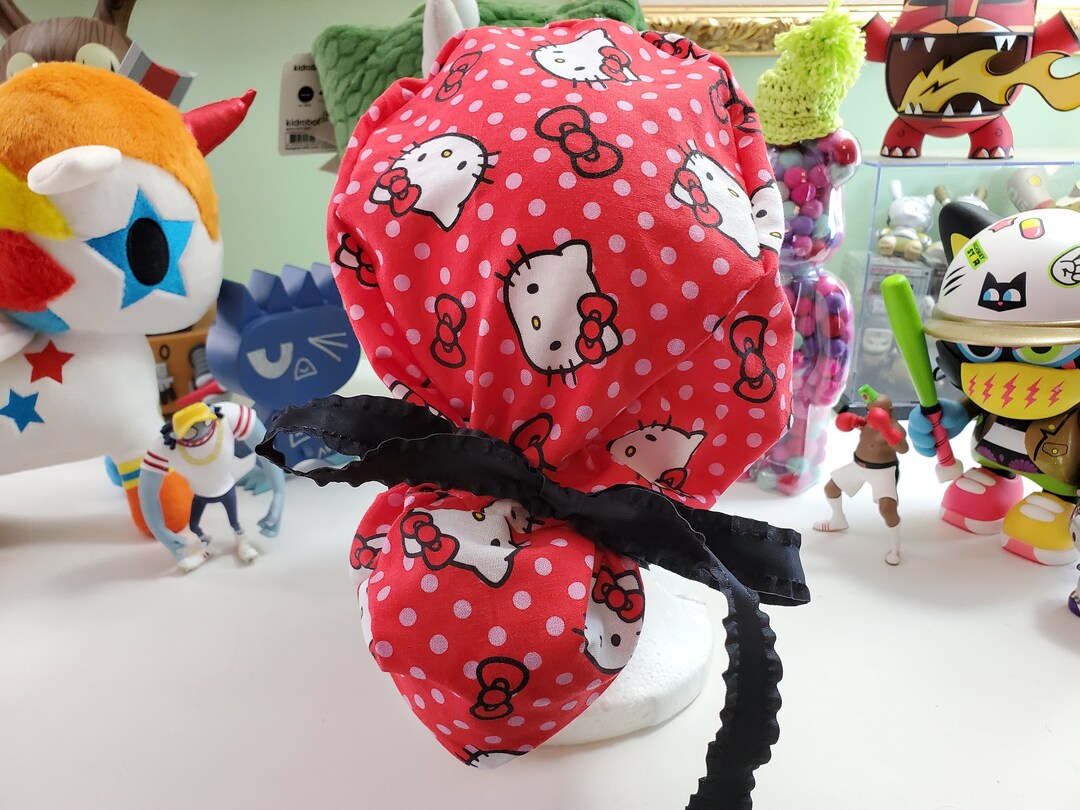 Hello Kitty Ponytail Adjustable Style Scrub Cap - Etsy