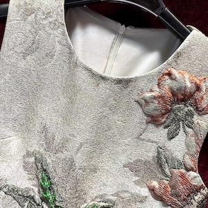 Vintage French Embroidery Dress - A-line Dress | 3D Floral & Jeweled ...