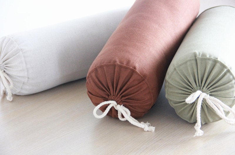Linen Cotton Cylinder Cushion Knee Neck Support Bolster 4516cm Handmade ...