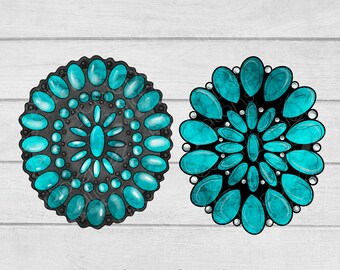 Turquoise Conchos - Etsy