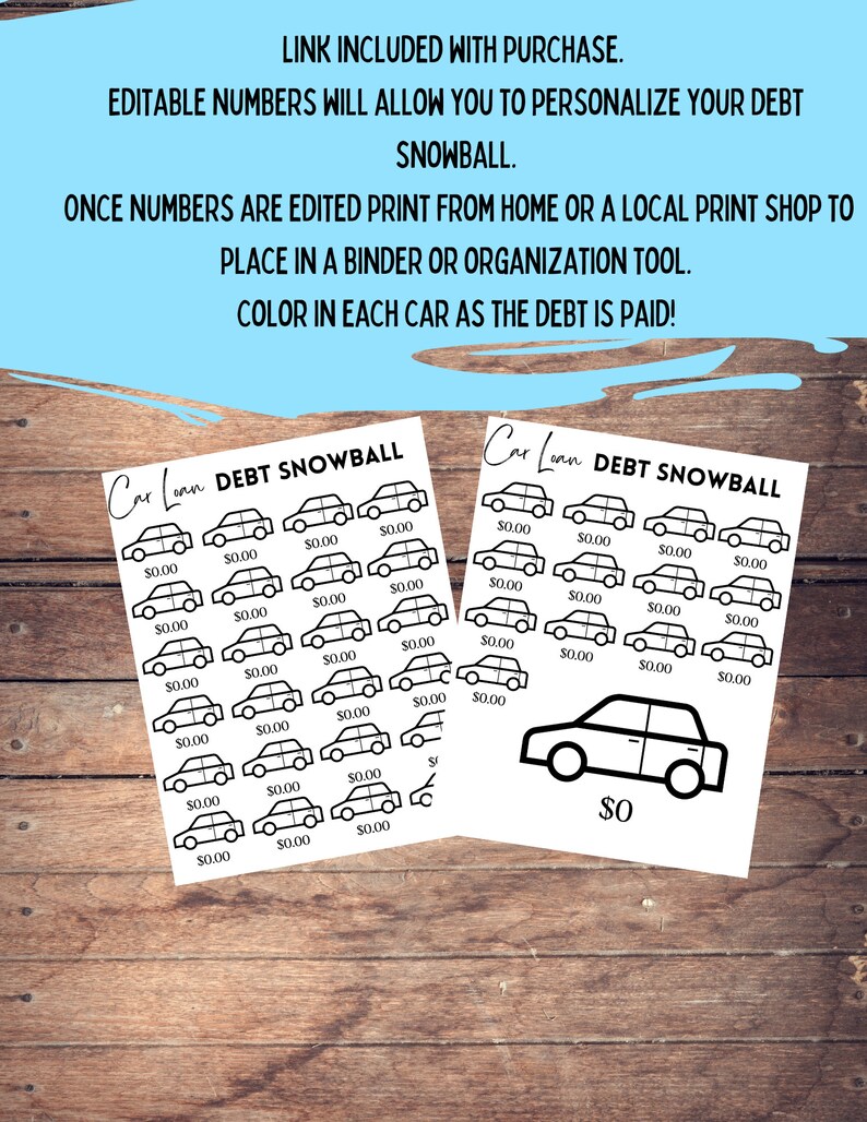 Editable/printable Car Debt Payment Tracker-debt Snowball Tracker-car ...