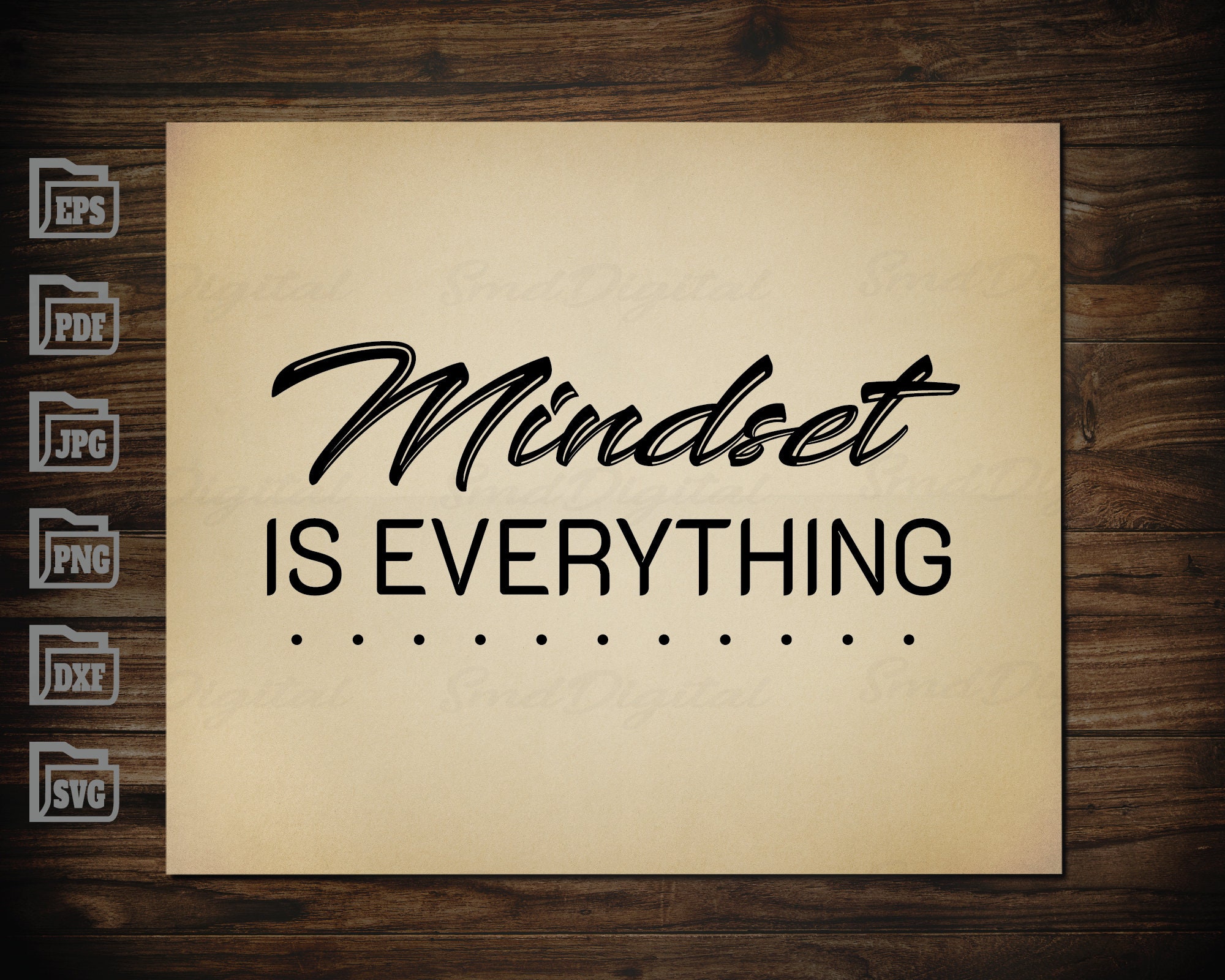 Mindset is Everything SVG, Good Vibes Svg, Positive Svg, Quotes Svg ...