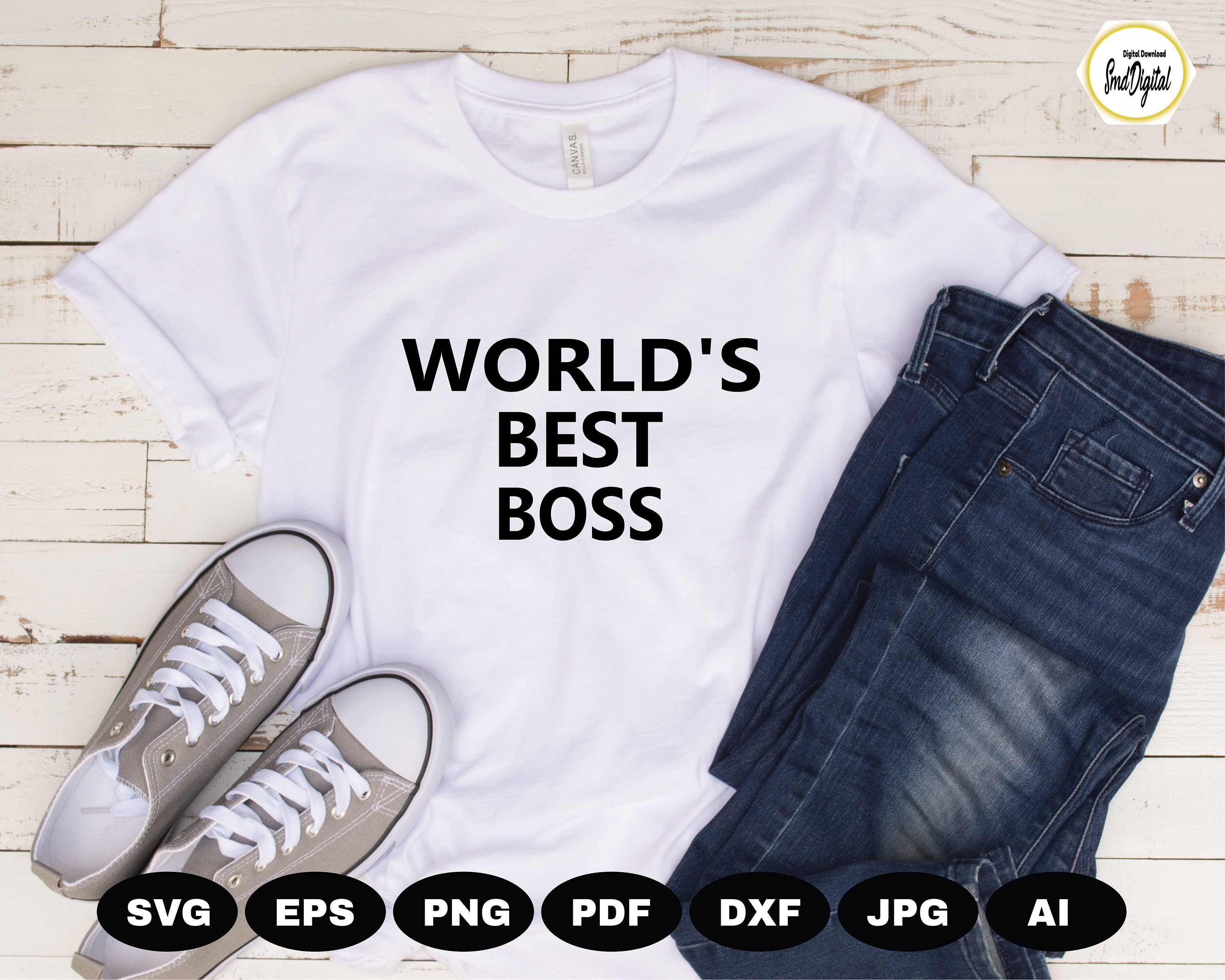World's Best Boss SVG File for Print or Cut Digital Dawnload - Etsy