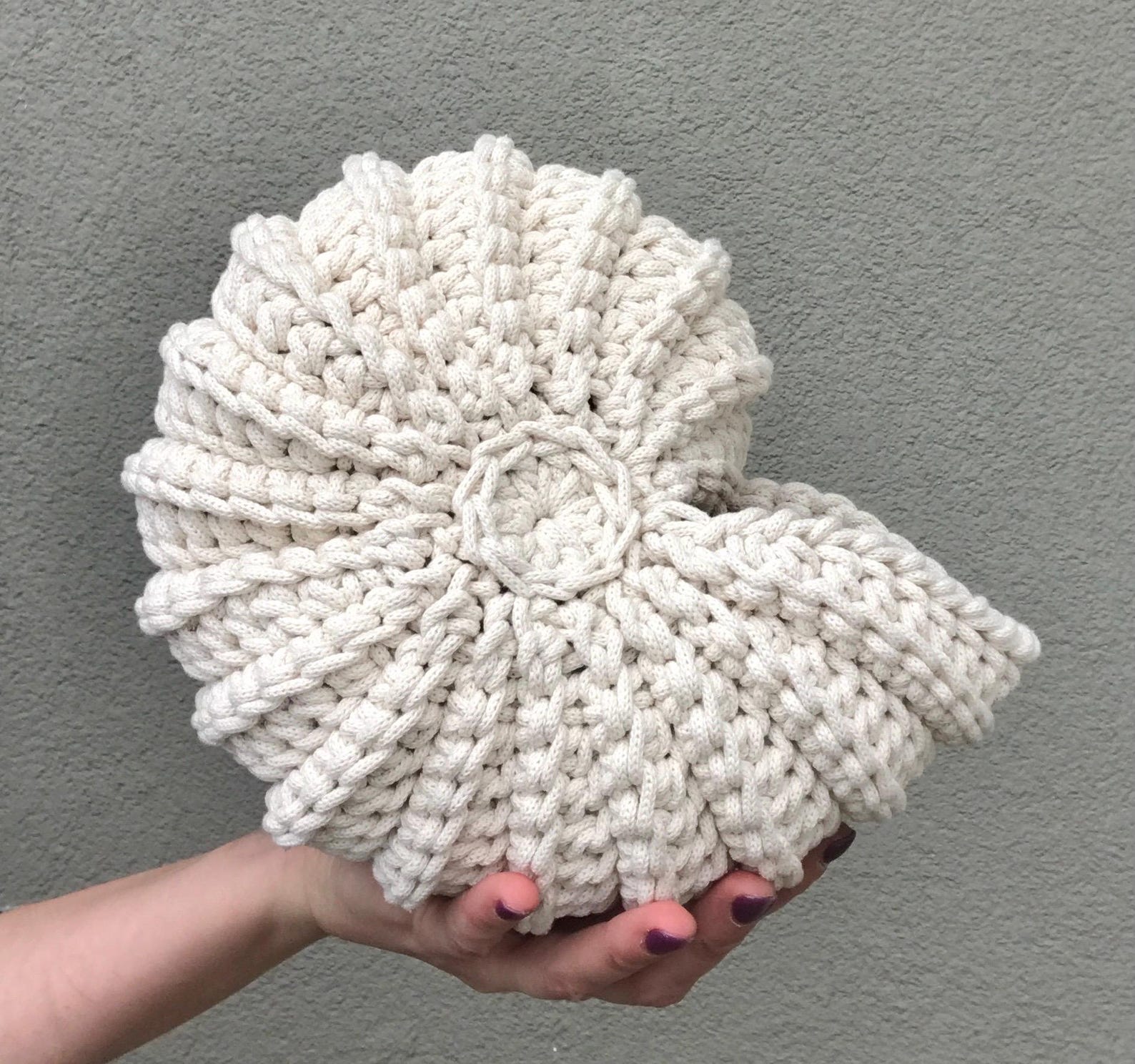 Nautilus Decorative Seashell Basket, Croche Marine Decor, Cute Home ...