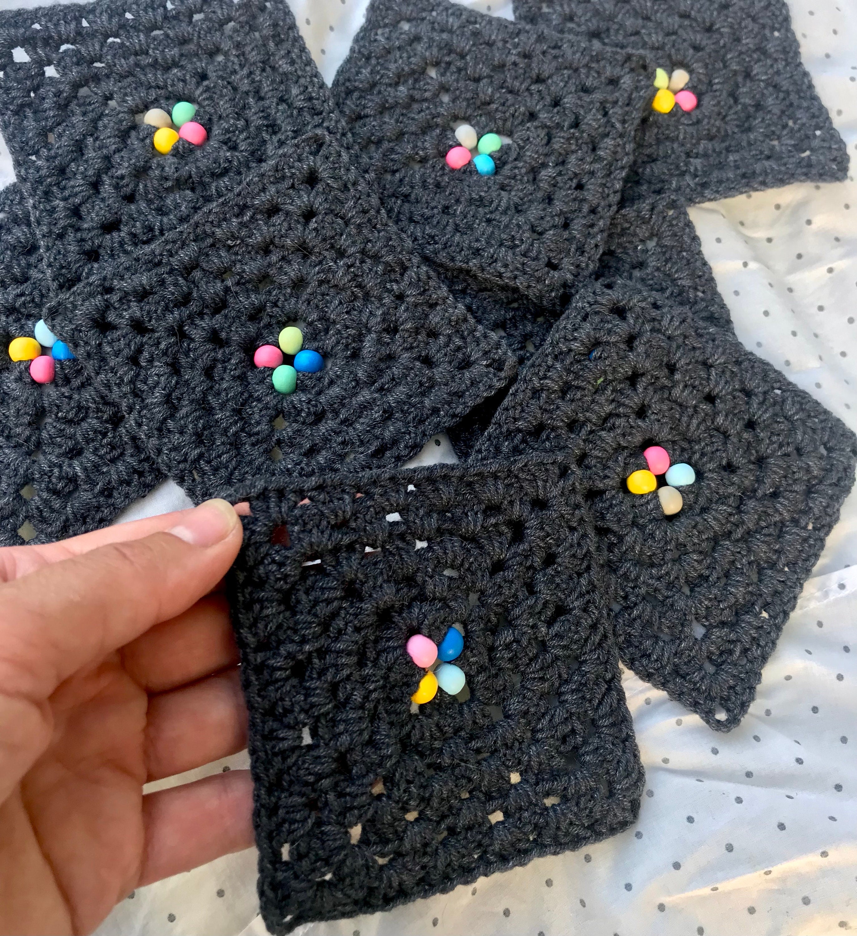 Sets of Ready-made Hand Crocheted Granny Squares, Granny Square Motif ...