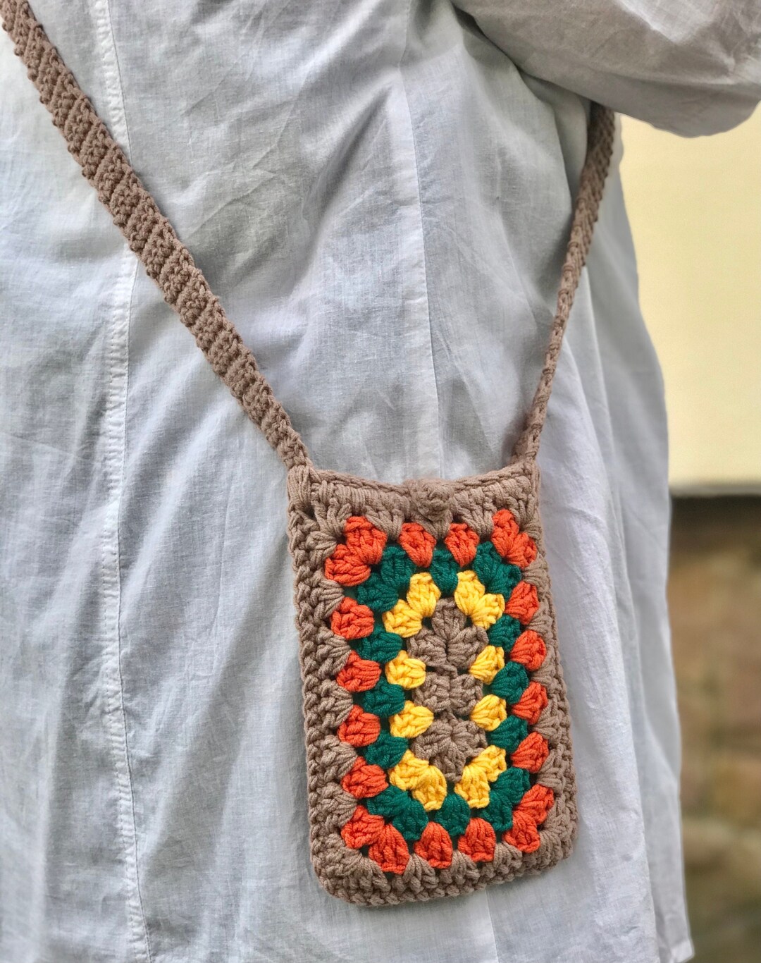 Mini Phone Bag Bright Crocheted Summer Eco Bag Country Boho Fashion Bag ...