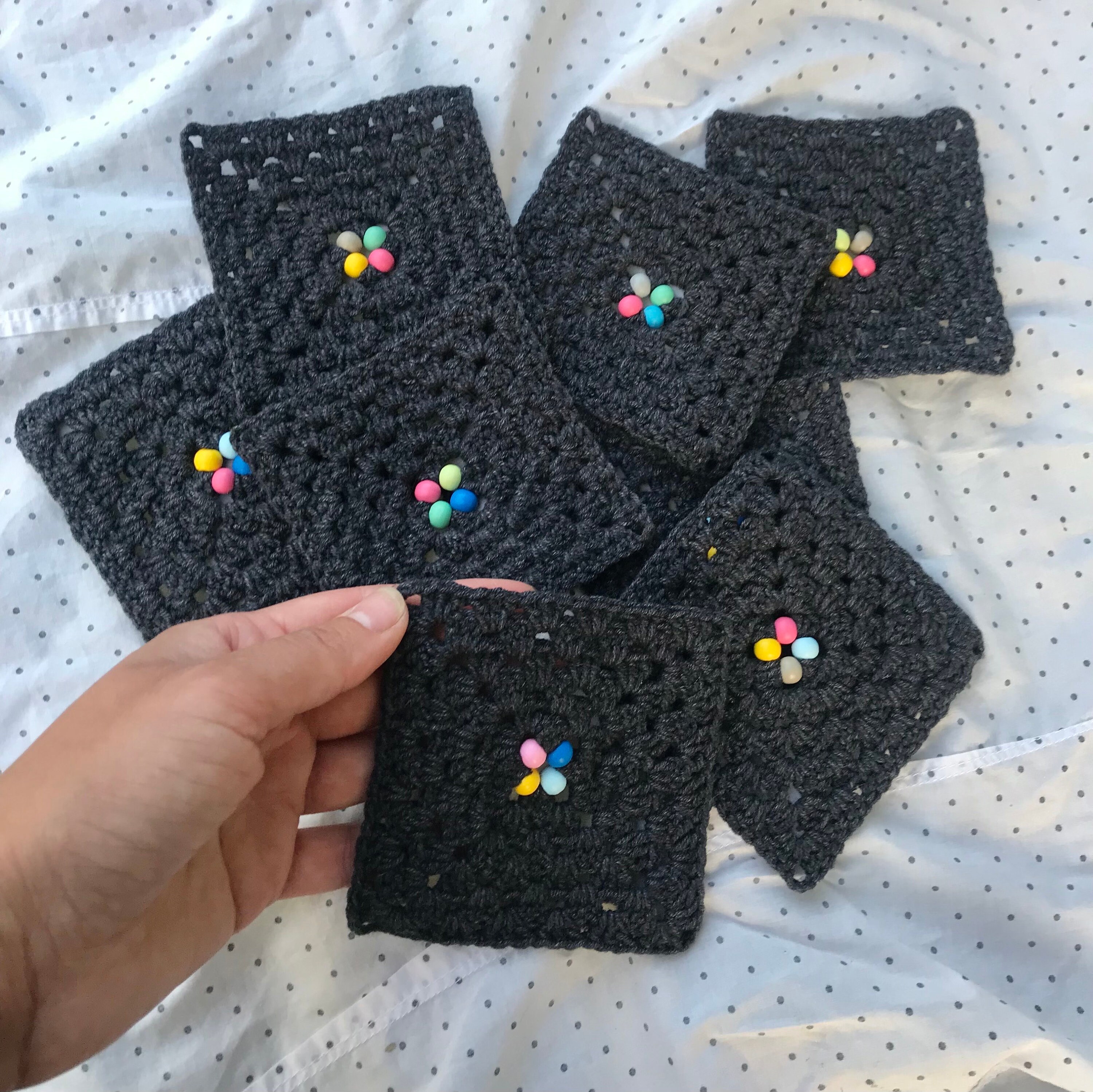 Sets of Ready-made Hand Crocheted Granny Squares, Granny Square Motif ...