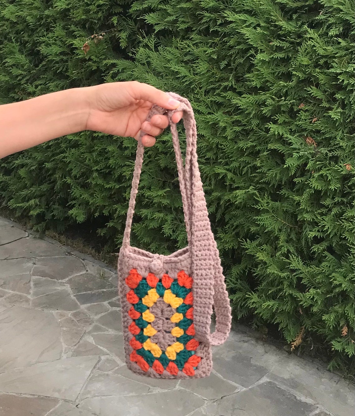 Mini Phone Bag Bright Crocheted Summer Eco Bag Country Boho Fashion Bag ...
