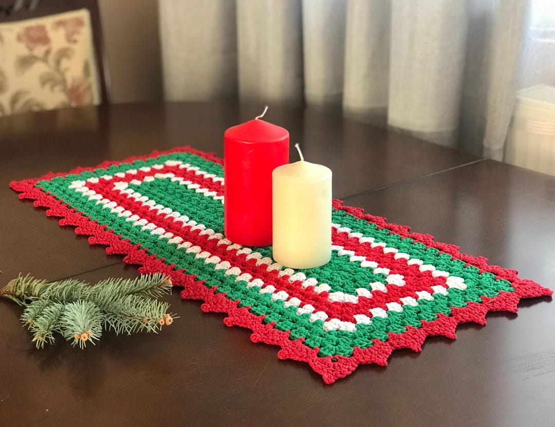 Crochet Christmas Runner, Rectangle Table Napkin, Christmas Gifts, New Year Home Table Decor ...