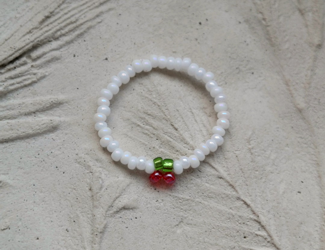 Beaded Cherry Ring - Etsy