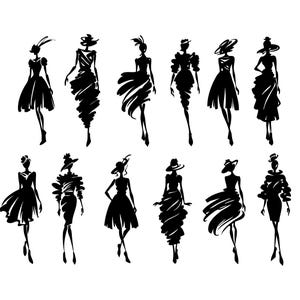 16 Fashion Woman SVG PNG Runway Modelling Catwalk Supermodel Clip Art ...