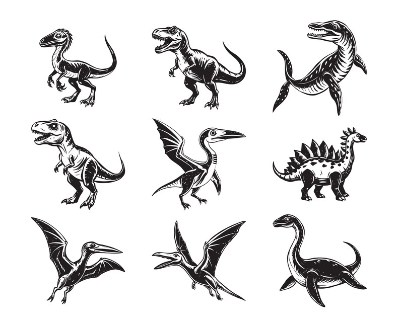 Dinosaurs, Set of 30, PNG, SVG, Instant Digital Download, Dino Bundle ...