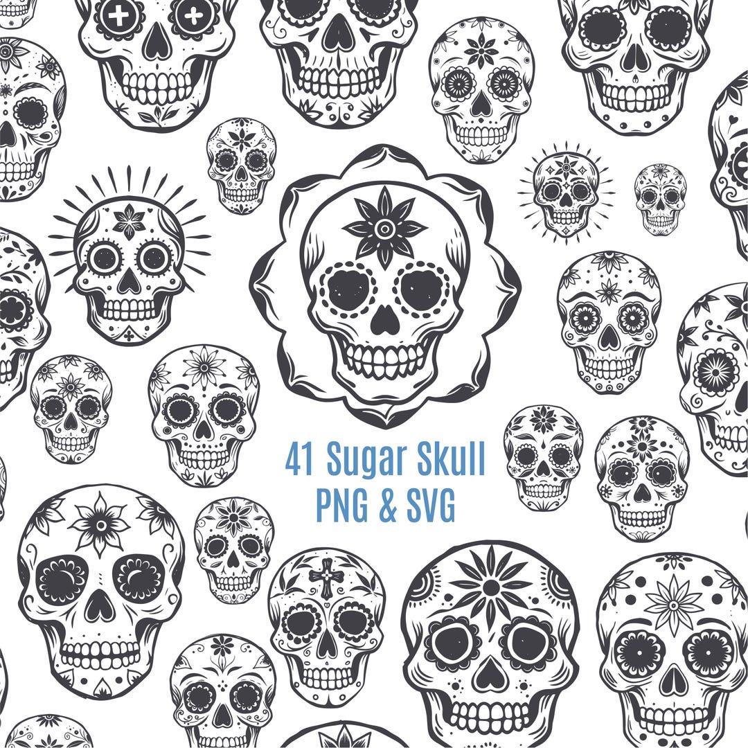 Sugar Skull Bundle, Dia De Los Muertos Skull Design, Calaveras Design ...