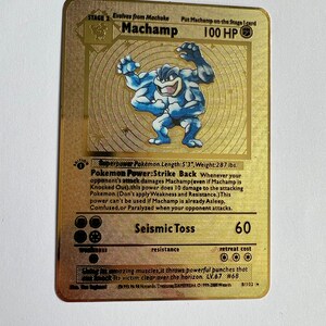 Metal Gold Machamp 8/102 Trading Card - Etsy
