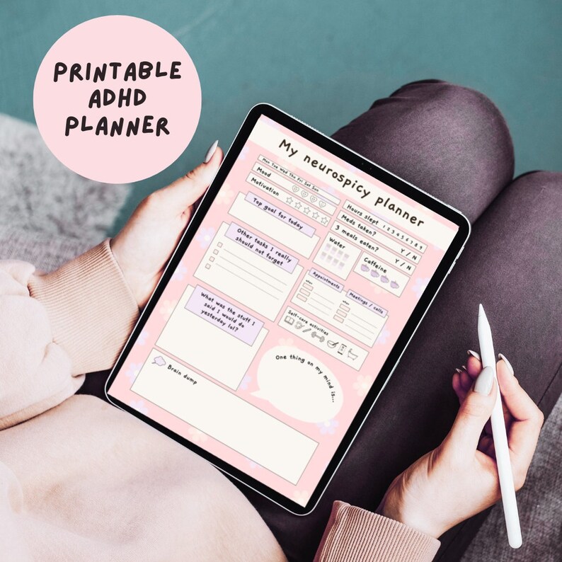 Cute Printable Pastel Daily Planner for ADHD ADHD Printable - Etsy