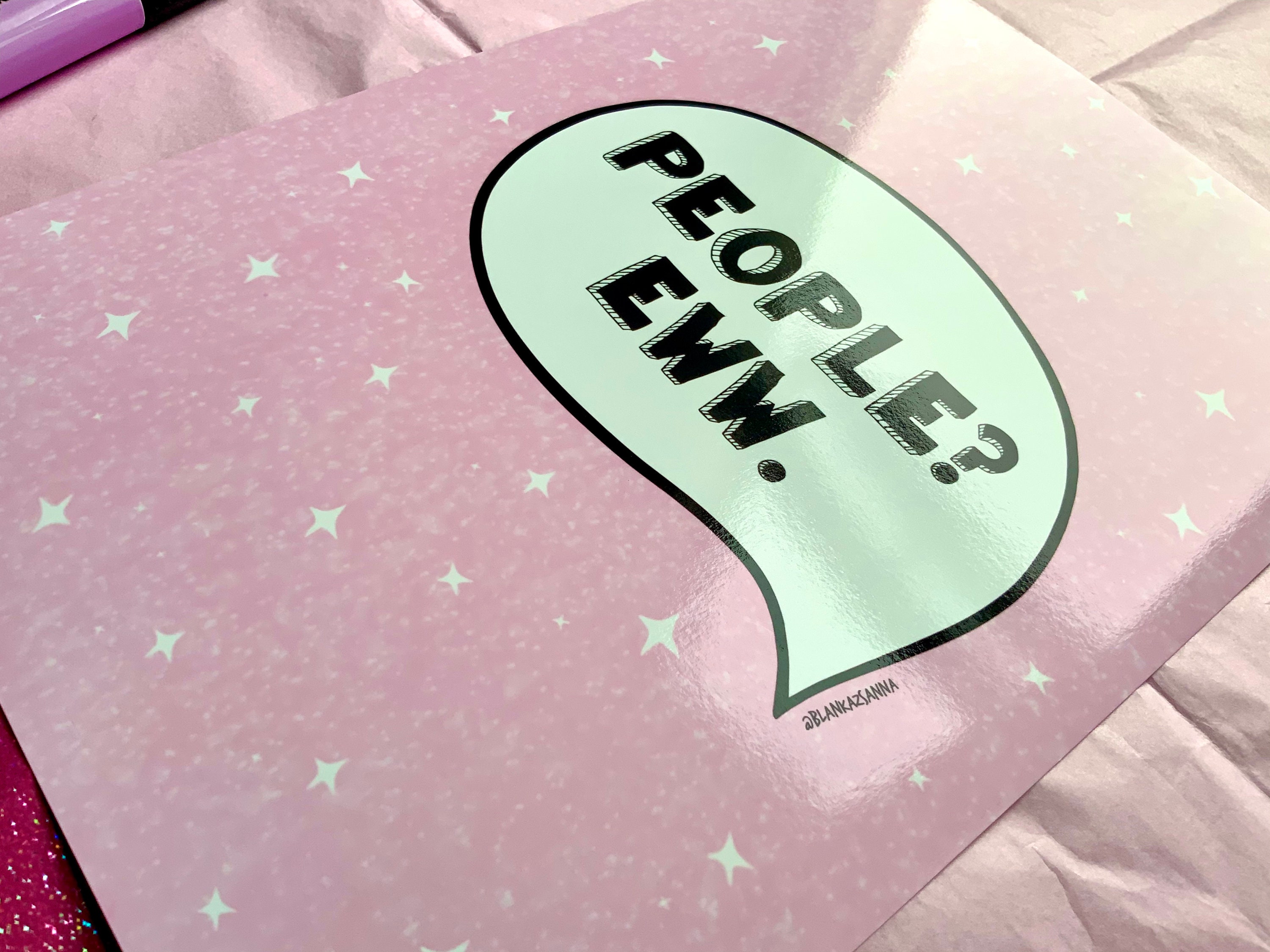 Eww people A4 glossy art print anti-social club print sassy - Etsy.de