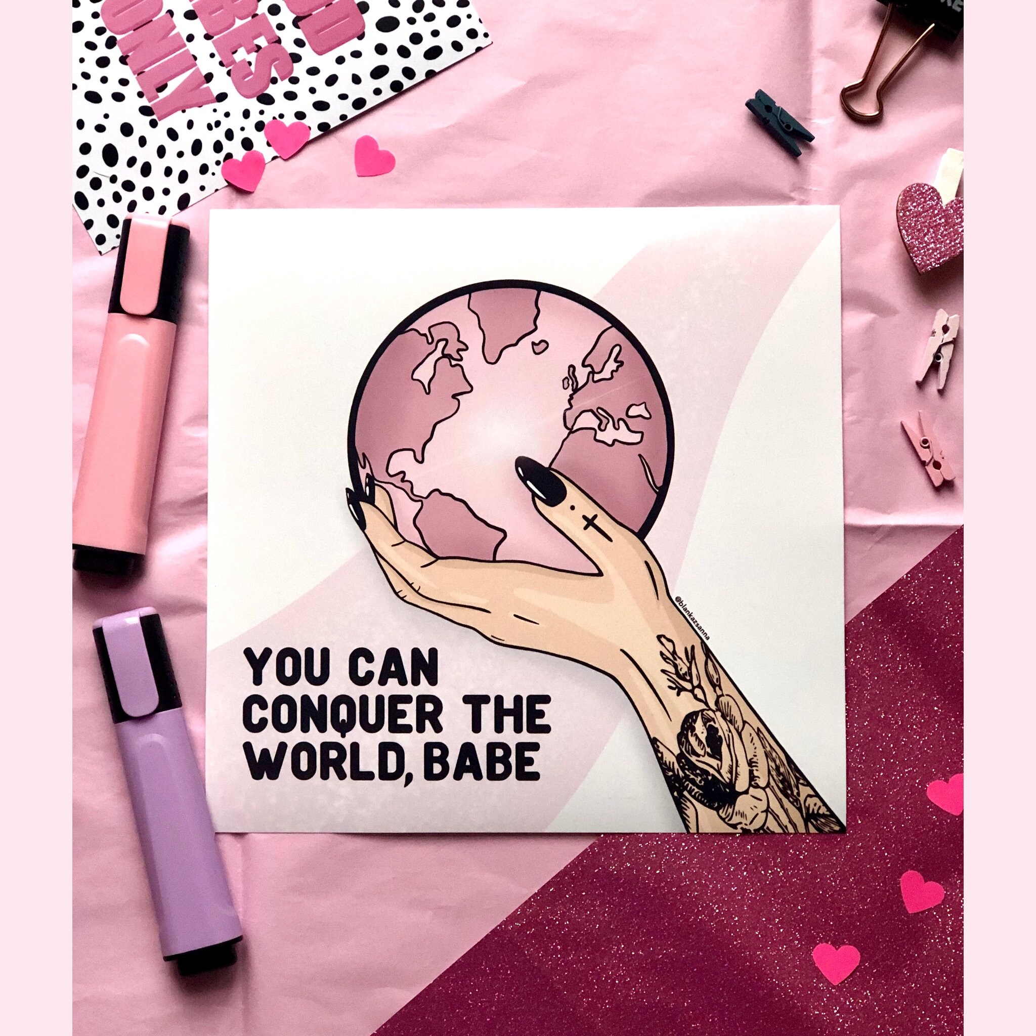 You can conquer the world 215x210mm glossy art print | Etsy