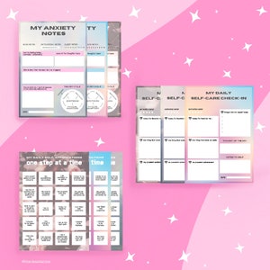 90s Inspired Printable Anxiety Workbook, Mental Health Sheet ...