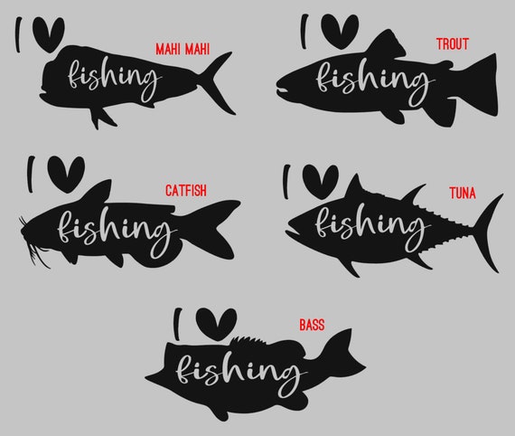 I LOVE FISHING Decal. Fishing Decal. Largemouth Bass. Trout. - Etsy