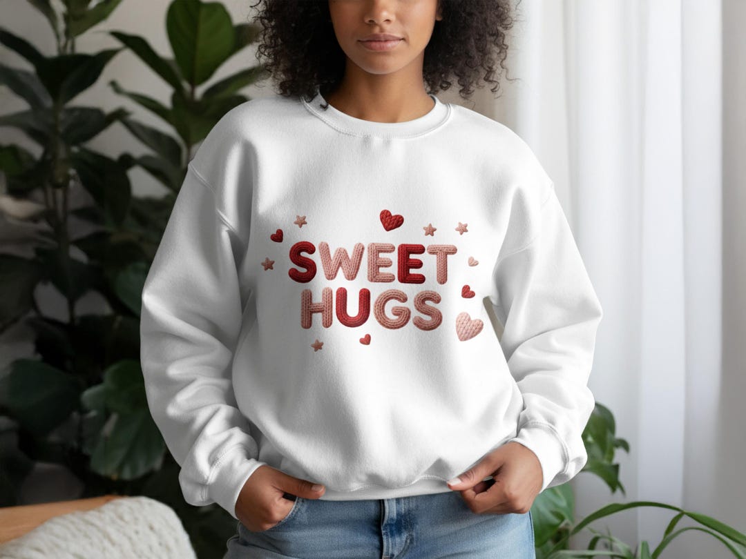 Sweet Hugs Png, Chunky Yarn Knit Letters, Valentine's Day Design ...