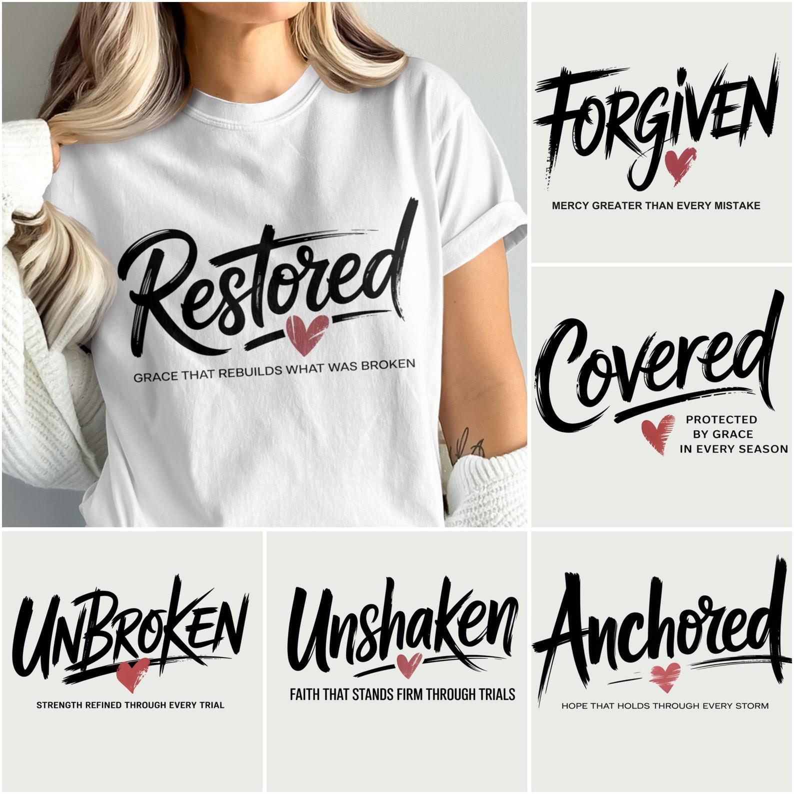 Inspirational Christian Quote PNG Bundle, Faith Based Designs (digital ...