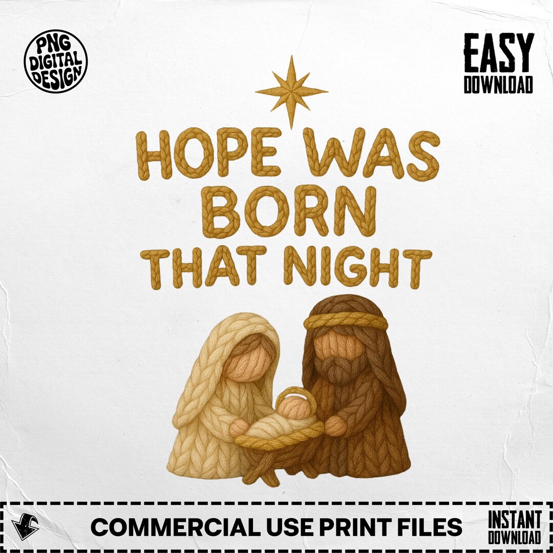 Nativity Scene PNG, Hope Was Born, Christmas Holiday (digital Download ...