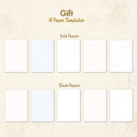 20 Digital Book Covers + 10 Paper Templates | Elegant Gingko Leaves ...