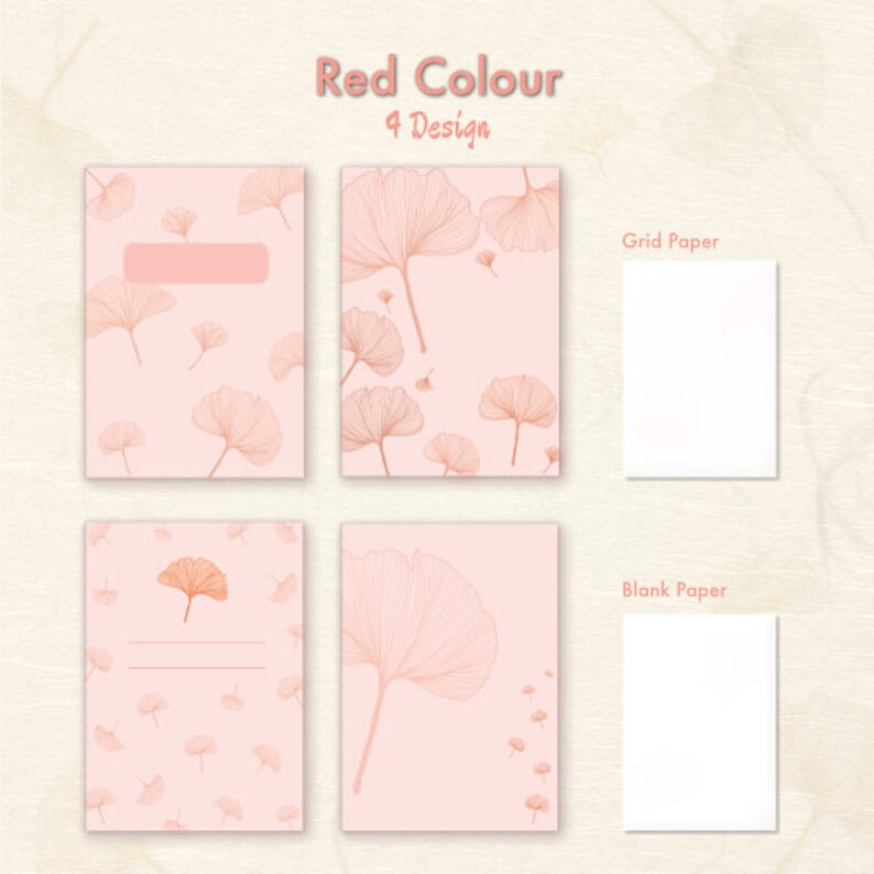 20 Digital Book Covers + 10 Paper Templates | Elegant Gingko Leaves ...