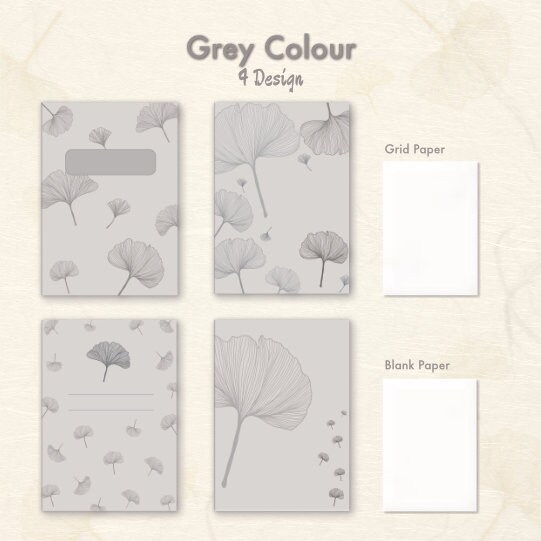 20 Digital Book Covers + 10 Paper Templates | Elegant Gingko Leaves ...