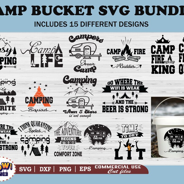 Rv Camp Bucket Svg - Etsy