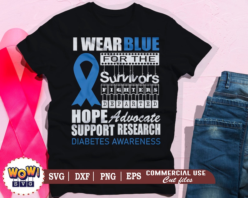 In November We Wear Blue Svg I Wear Blue Diabetes Awareness - Etsy