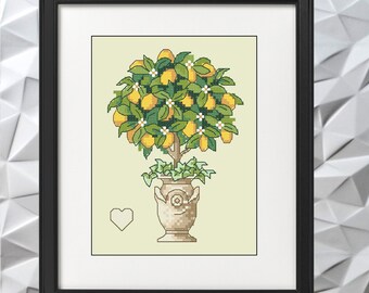 Lemon Tree Cross Stitch - Etsy