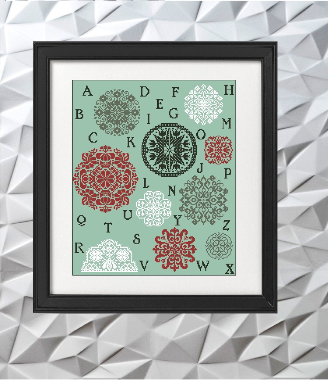 Sampler Circle Quaker Cross Stitch Pattern PDF, Primitive Wall Decor ...