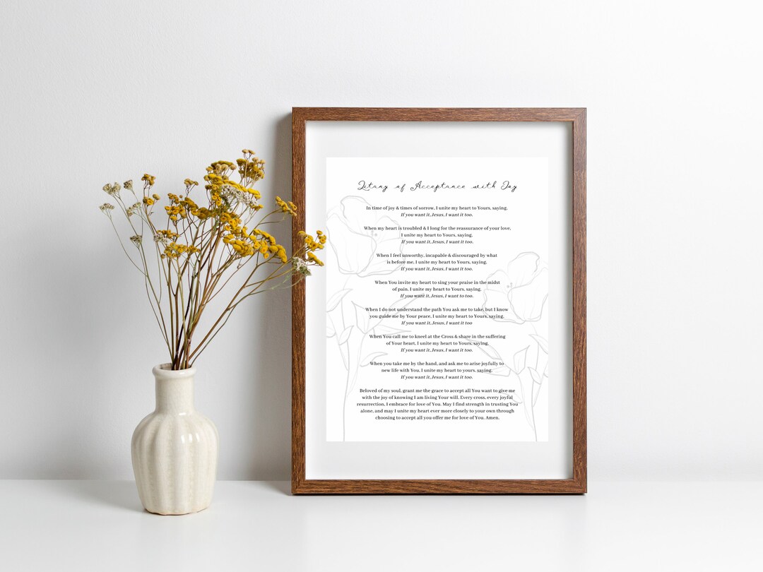 Litany of Acceptance With Joy, Surrender Prayer, Bl. Chiara Luce, 5x7 ...