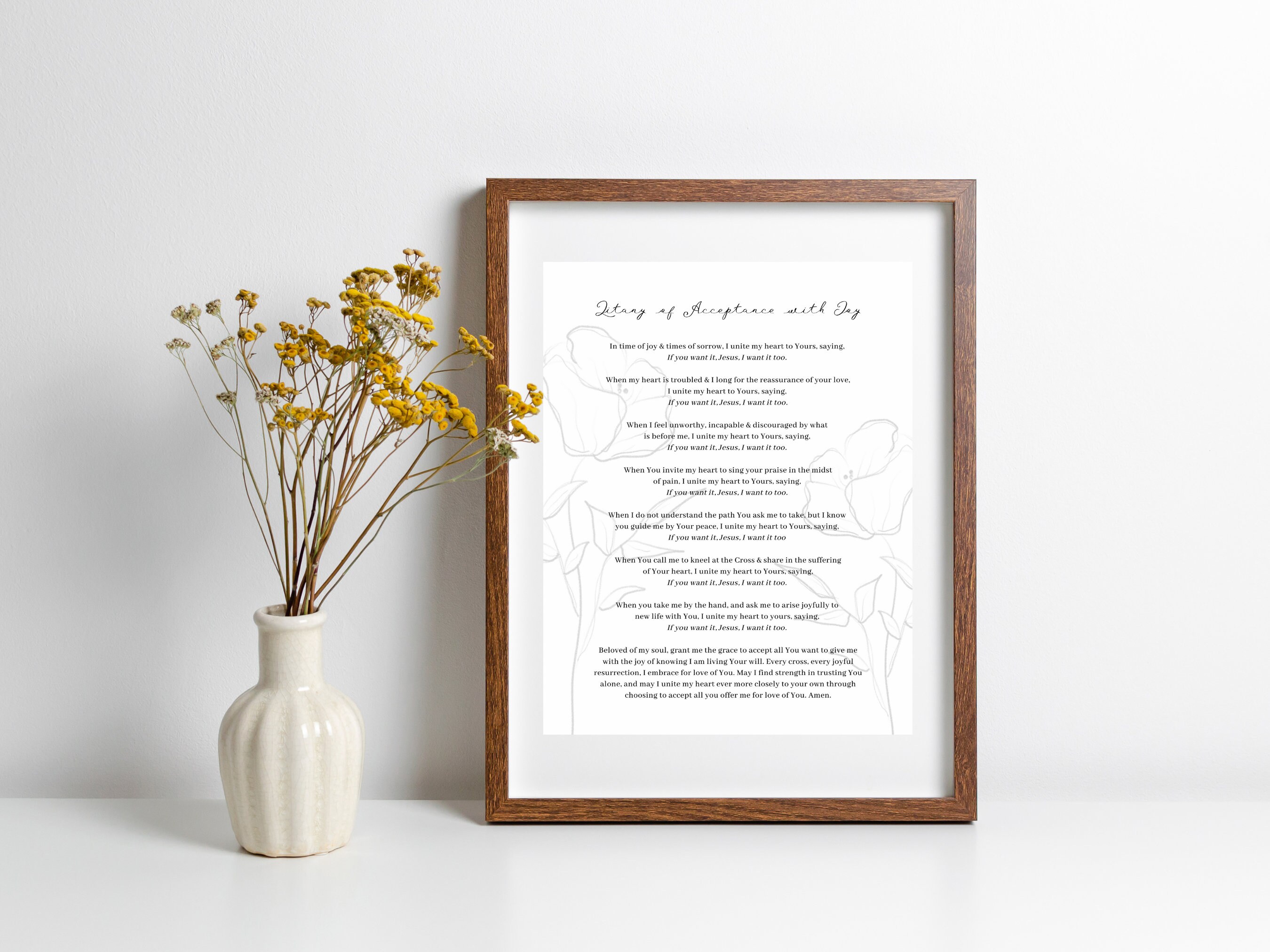 Litany of Acceptance With Joy, Surrender Prayer, Bl. Chiara Luce, 5x7 ...