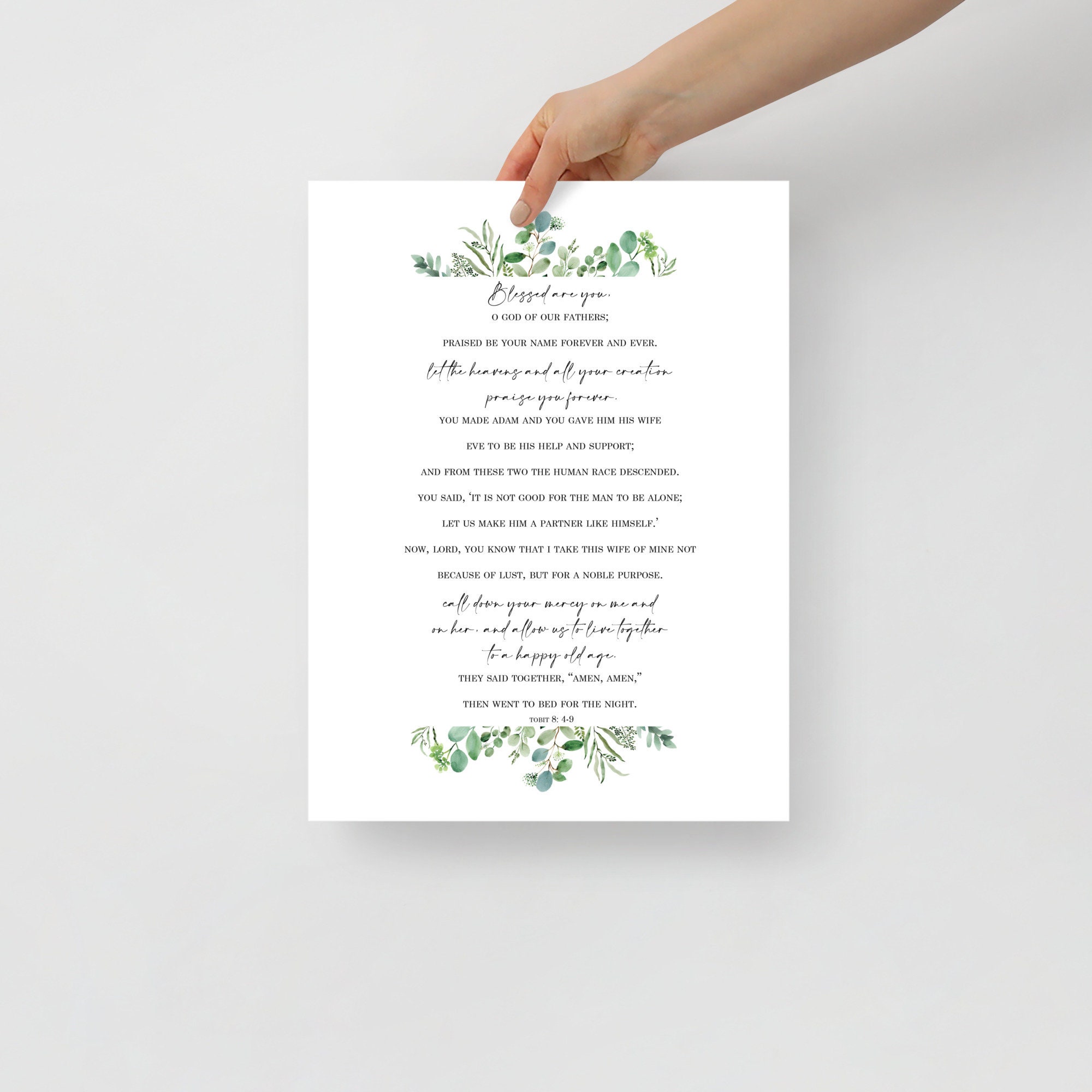 Tobit Marriage Prayer Print Catholic Prayer Print Tobit 8 - Etsy