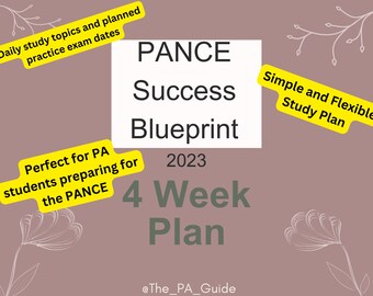 4 Week PANCE Study Plan for the PA Student / PANCE Study Plan for ...