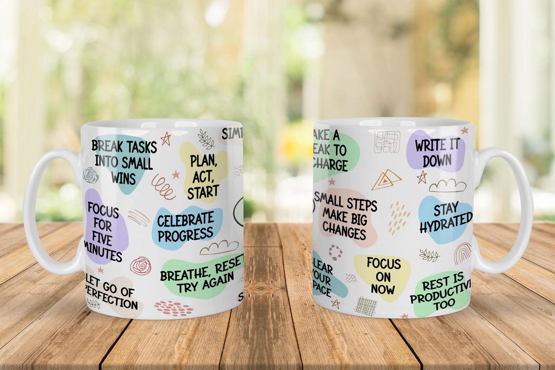 ADHD Motivation Mug | Uplifting Quotes, Neurodivergent Gift, Focus Fuel ...