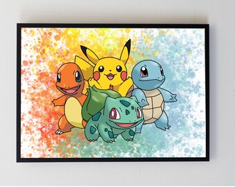 Pikachu A4 Print - Etsy