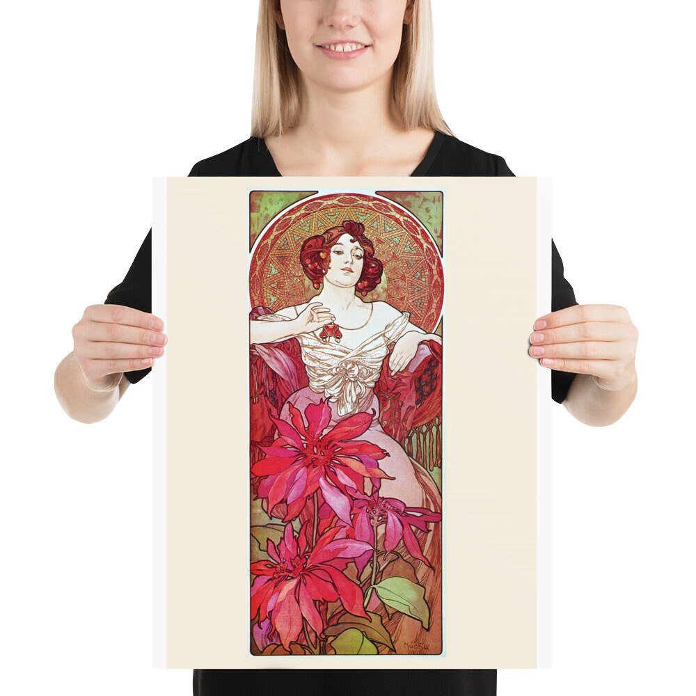 Alphonse Mucha Ruby From the Precious Stones Series 1900. - Etsy