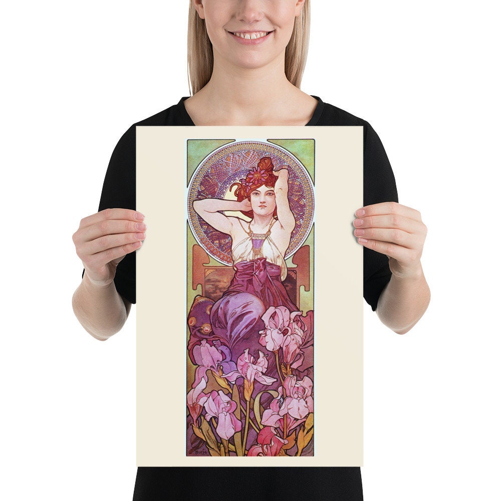 Alphonse Mucha Amethyst From the Precious Stones Series 1900. Vintage ...